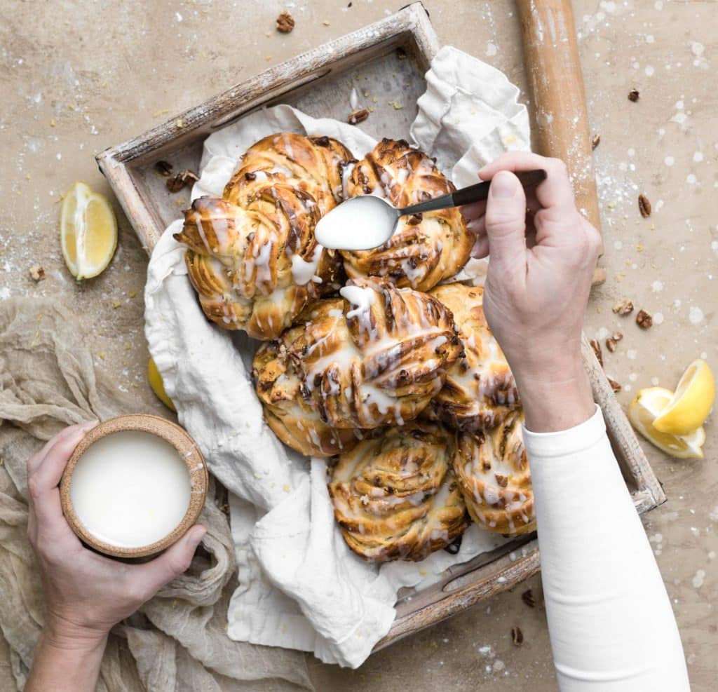 Lemon Pecan Sticky Buns - Two Cups Flour