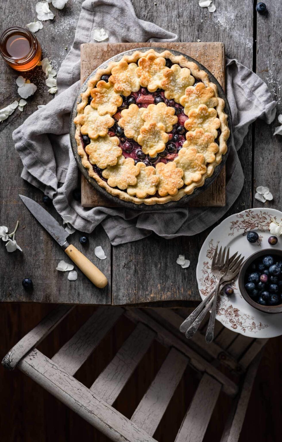 Blueberry Rhubarb Pie - Two Cups Flour