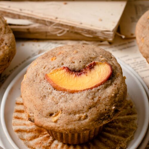 Easy Peach Muffins - Two Cups Flour