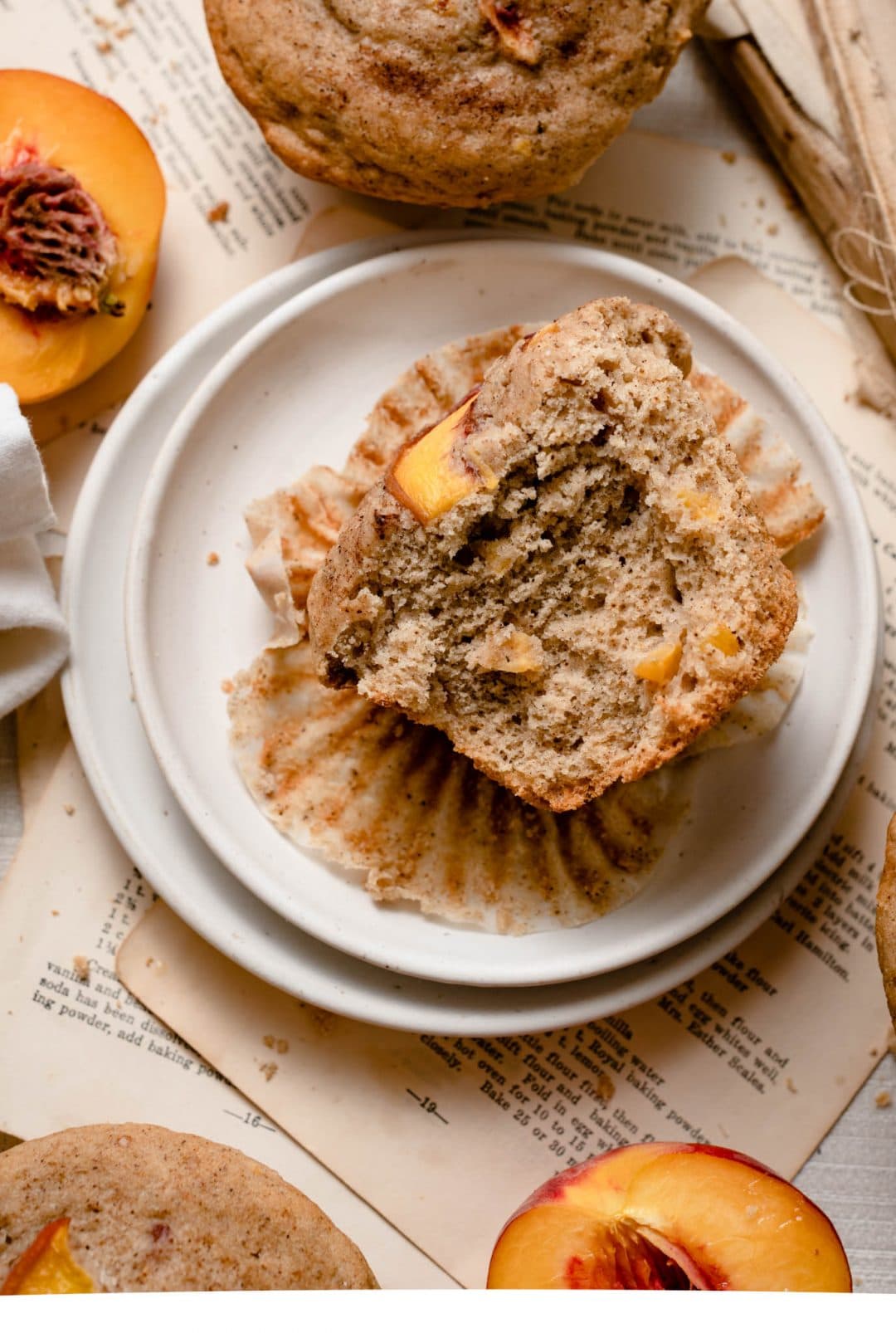 Easy Peach Muffins - Two Cups Flour