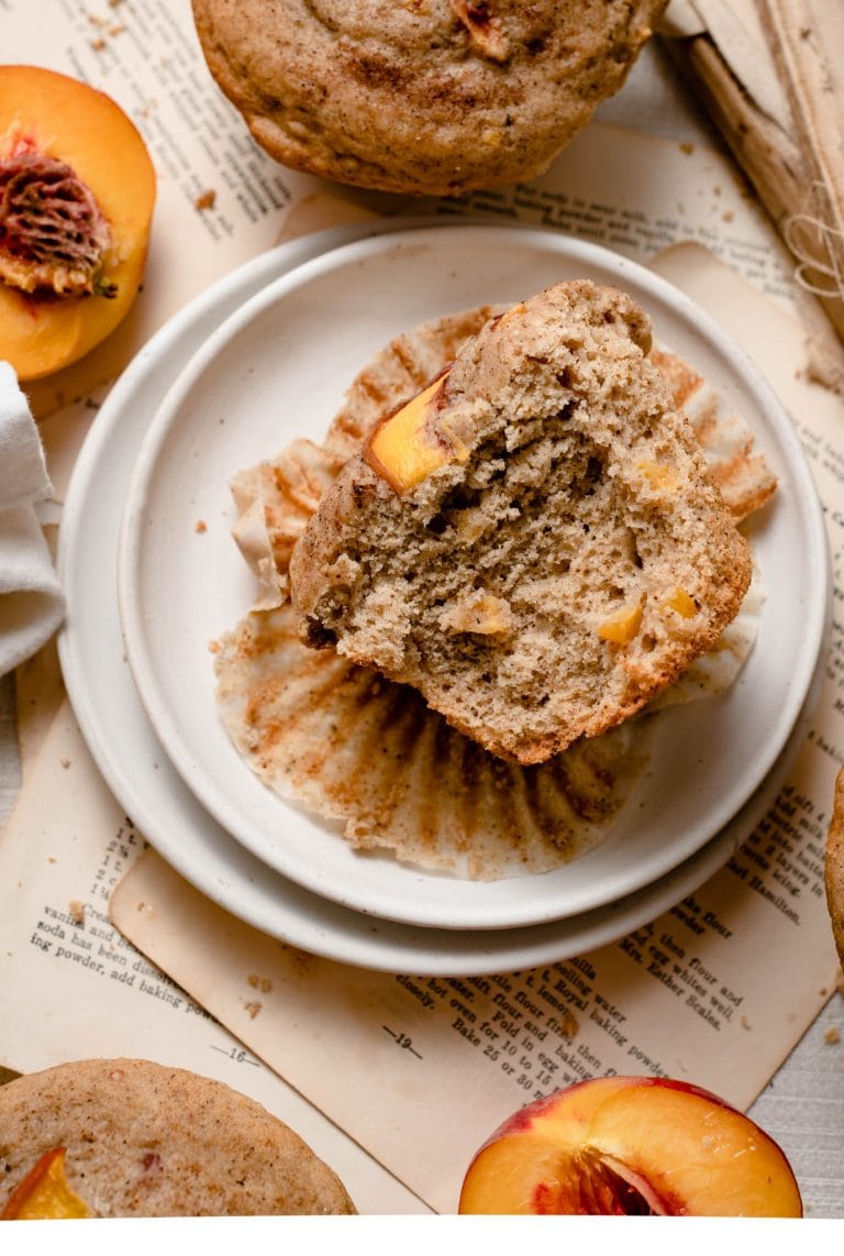 Easy Peach Muffins - Two Cups Flour