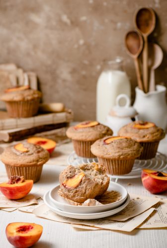 Easy Peach Muffins - Two Cups Flour
