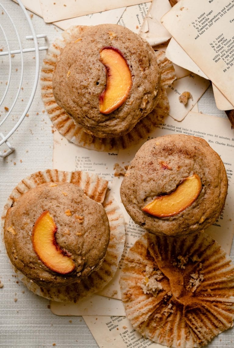 Easy Peach Muffins - Two Cups Flour