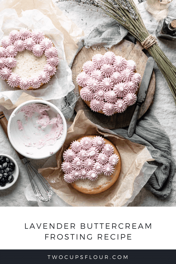 Lavender Buttercream Frosting, naturally flavored and colored
