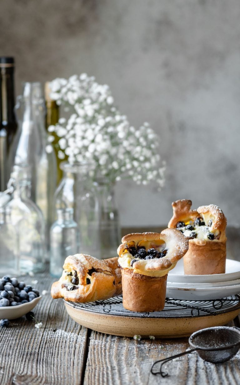 Blueberry Popovers - Two Cups Flour