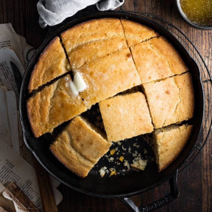 Better than Grandma's Cast Iron Skillet Buttermilk Cornbread - Two Cups ...