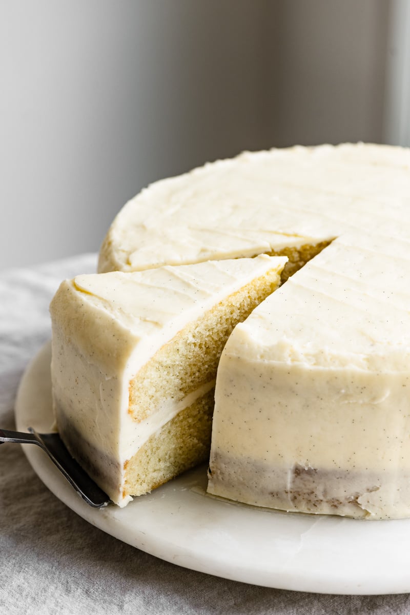 Fluffy Vanilla Bean Cake - Two Cups Flour