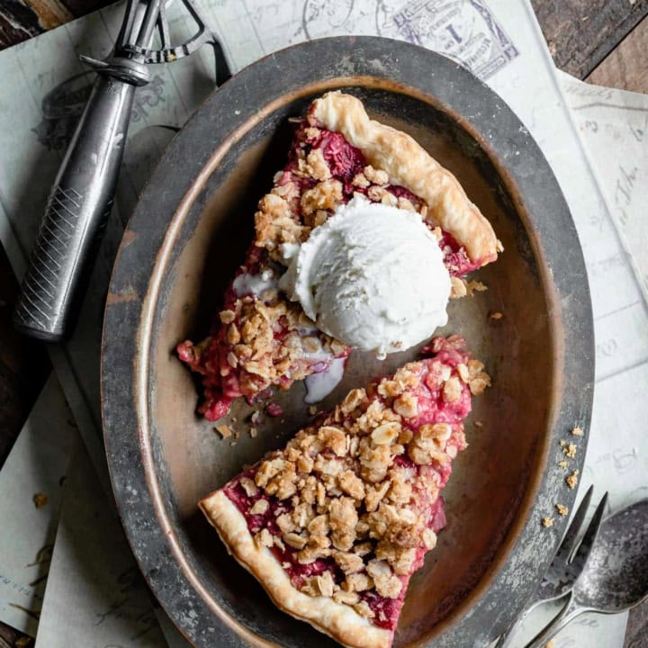 Raspberry Crumble Pie - Two Cups Flour
