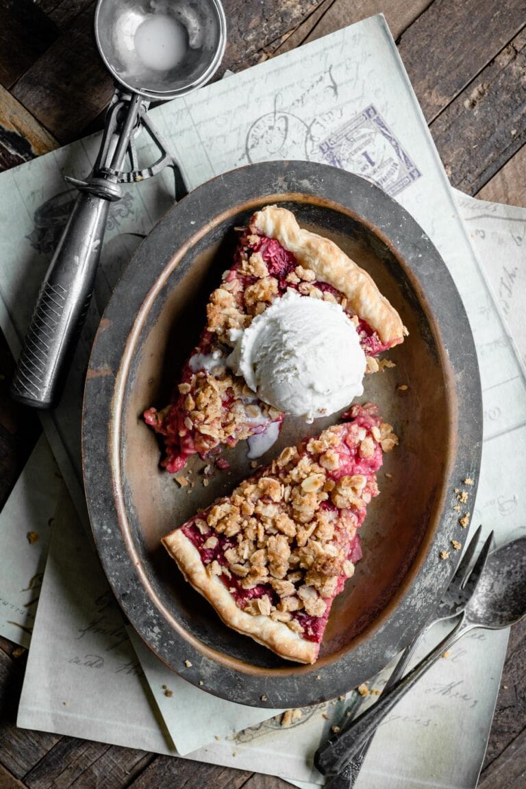 Raspberry Crumble Pie - Two Cups Flour