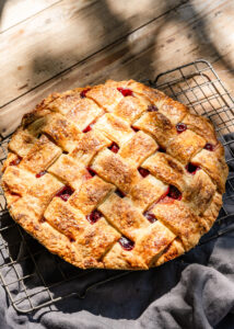 Thick Filling Fresh Cherry Pie with Homemade Crust - Two Cups Flour