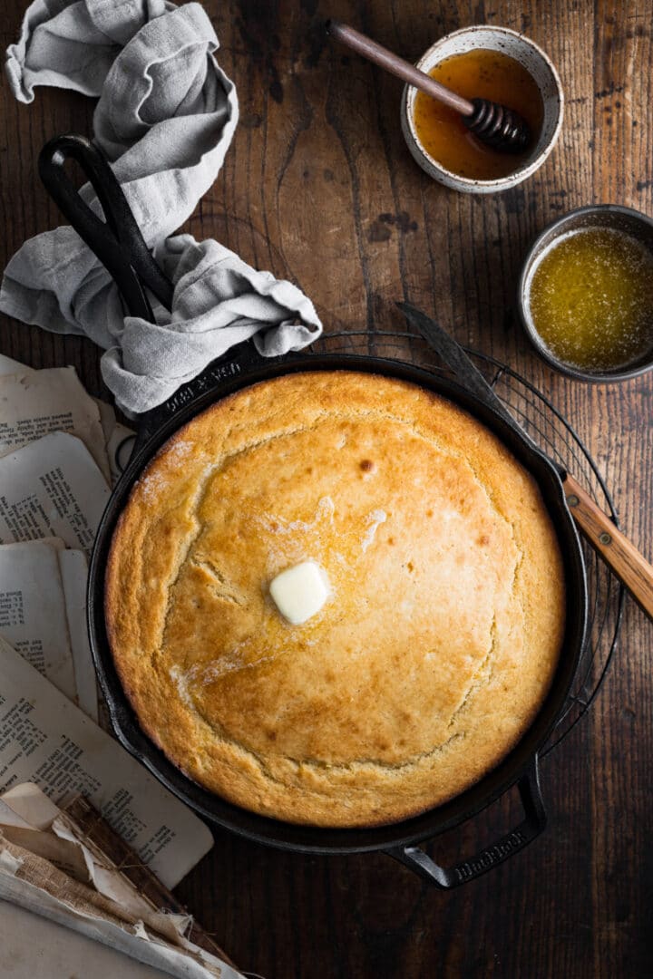 Cast Iron Skillet Cornbread - Two Cups Flour