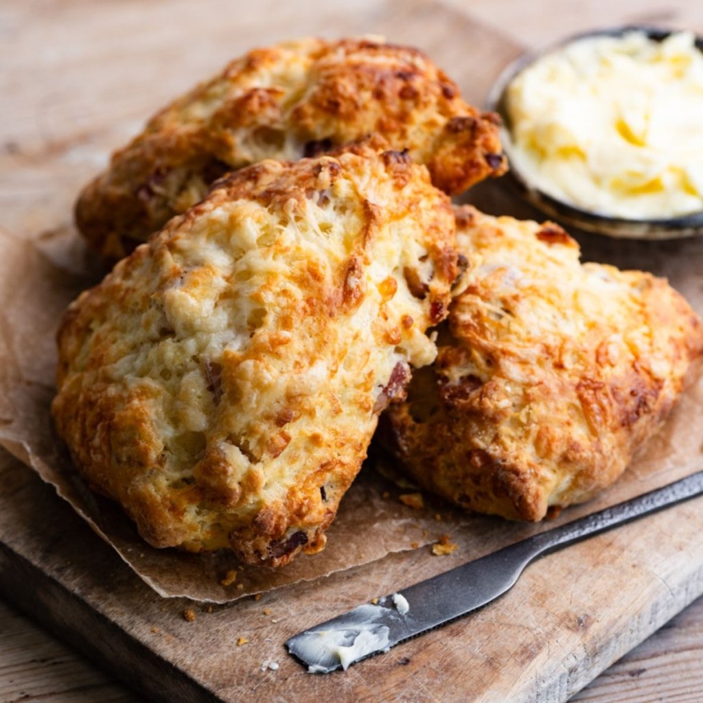 Buttermilk Bacon and Cheese Scones - Two Cups Flour