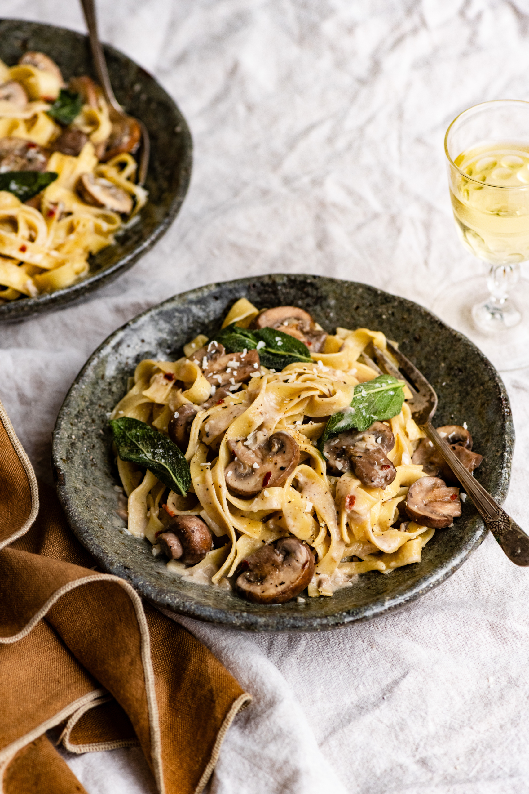 Creamy Mushroom Pasta - Two Cups Flour