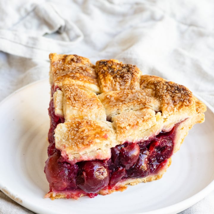 Thick Filling Fresh Cherry Pie with Homemade Crust - Two Cups Flour