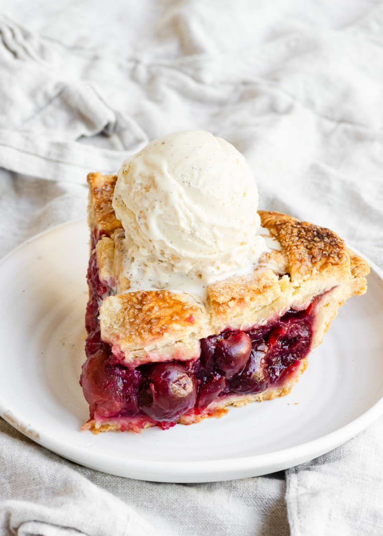 Homemade Fresh Cherry Pie (Thick Filling) - Two Cups Flour
