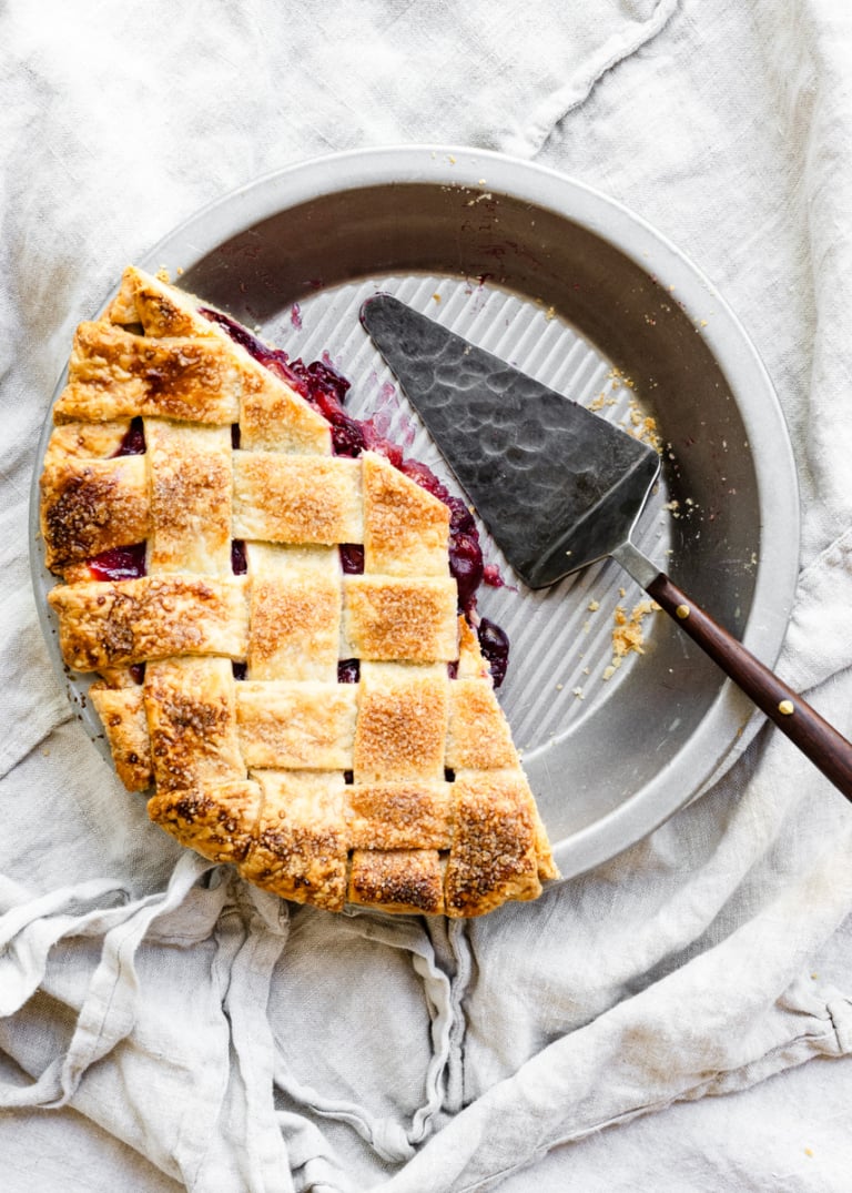Thick Filling Fresh Cherry Pie with Homemade Crust - Two Cups Flour