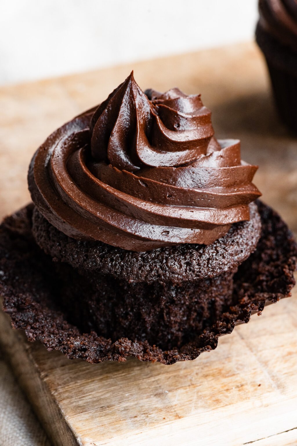 Moist Dark Chocolate Cupcakes - Two Cups Flour